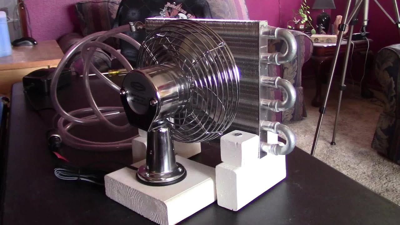 DIY 12V Air Cooler! very cold air! 20w (AC or DC) - Radiator w/Stand ...