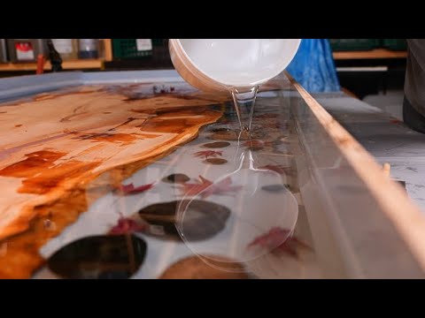 The process of making a sensuous $10,000 resin table out of maple wood ...