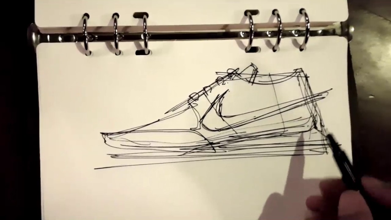 Sketching Nike sneakers on my sketchbook - YouTube