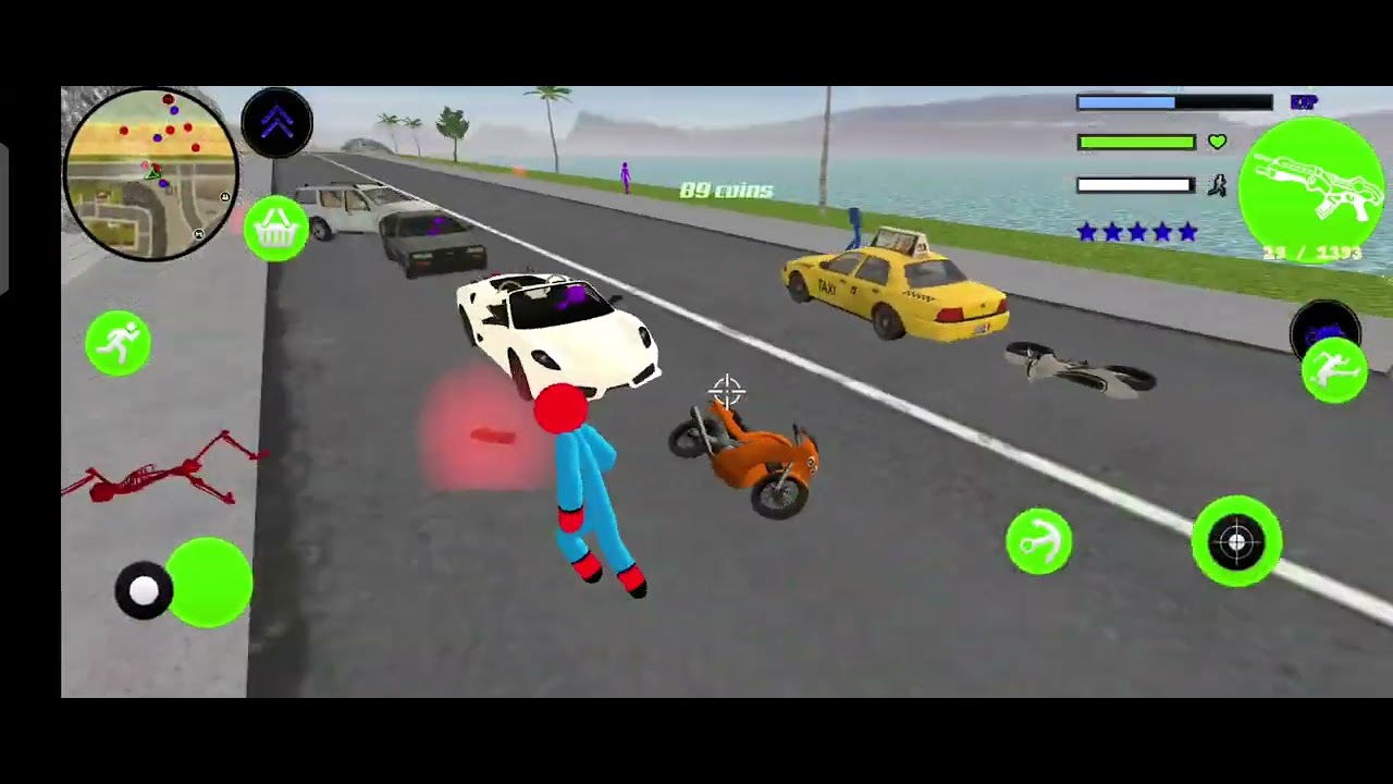 Spider Stickman Rope Hero game gun kill - YouTube