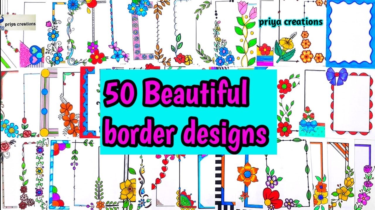 50 Beautiful Border Designs for School Projects | Project Borders Ideas ...