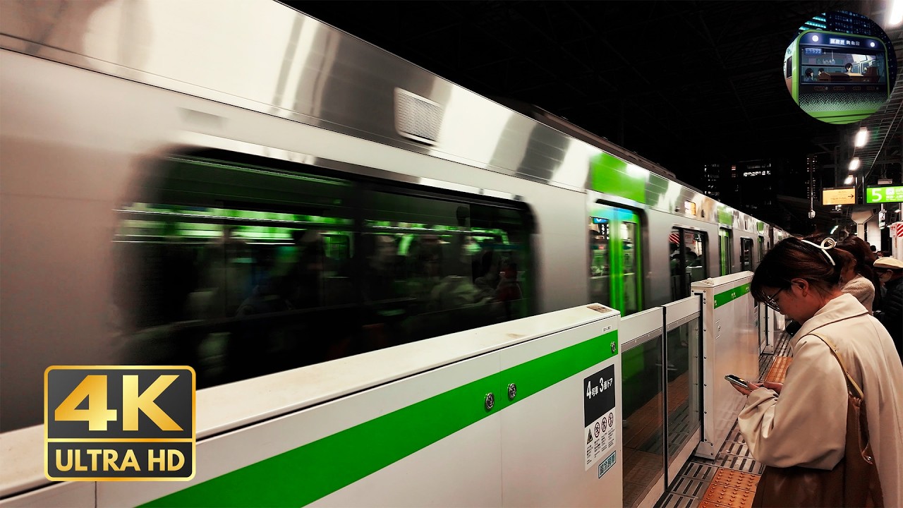 Tokyo Night Train: Shimbashi to Akihabara | 4K 60FPS Osmo Pocket 3 ...
