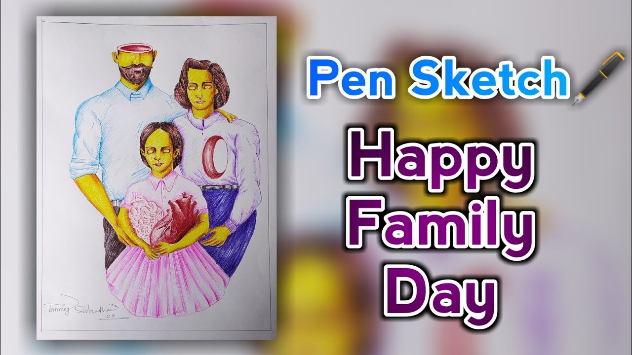 ️Family Day Special Drawing | Pen Sketch | The Bong Vinci | - YouTube