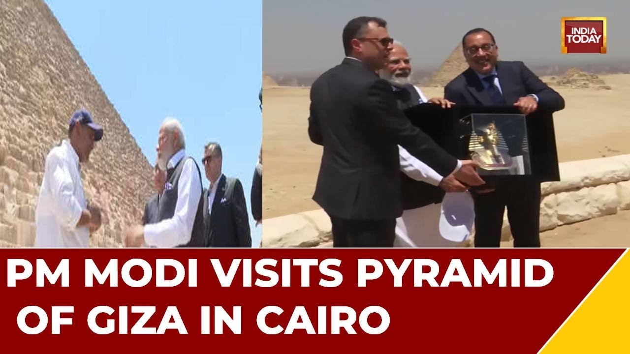 Exclusive Visuals PM Modi Visit To Pyramids Of Giza In Cairo - YouTube