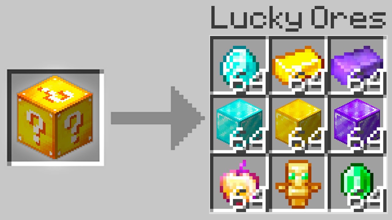 Minecraft UHC but the ores are OP lucky blocks.. - YouTube