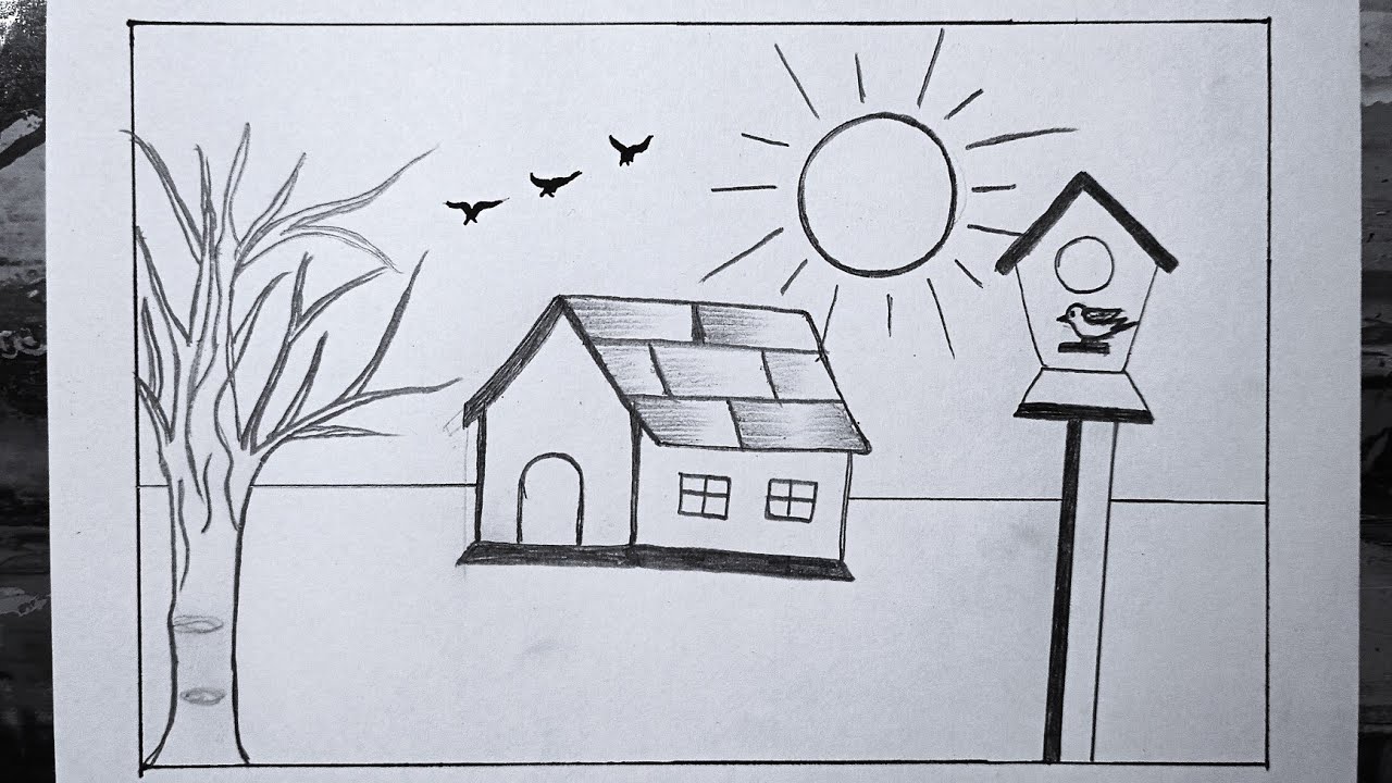 How To Draw Easy Scenery | Very Easy Drawing For Beginners | Art Green ...