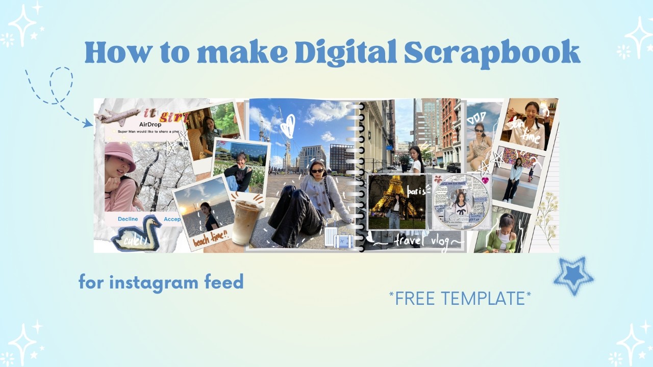 how to create digital scrapbook in canva for Instagram feed (free ...