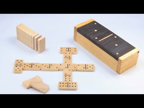 woodworking projects - making wooden dominoes set with box - YouTube