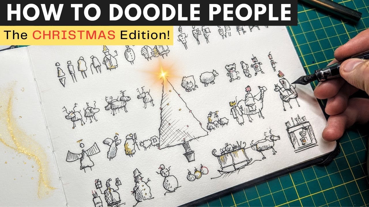 How to Doodle People, Santa and Other Christmas Stuff - Reindeer ...