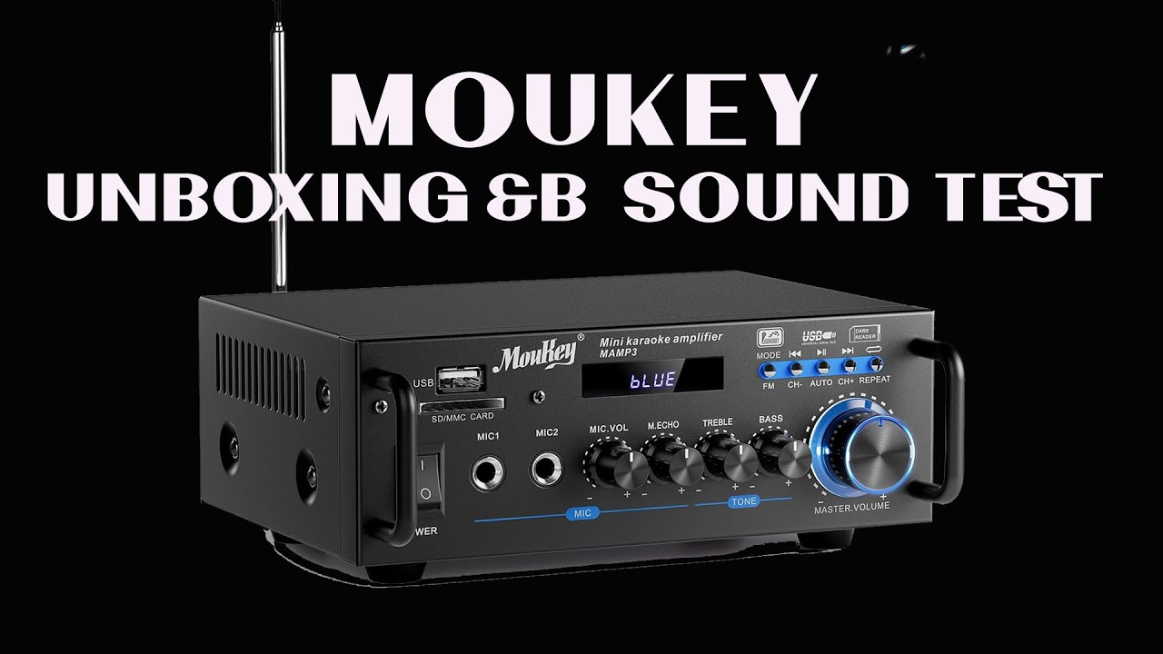 Moukey Stereo Bluetooth Karaoke Amplifier, 2 0 Channel 100W Audio ...