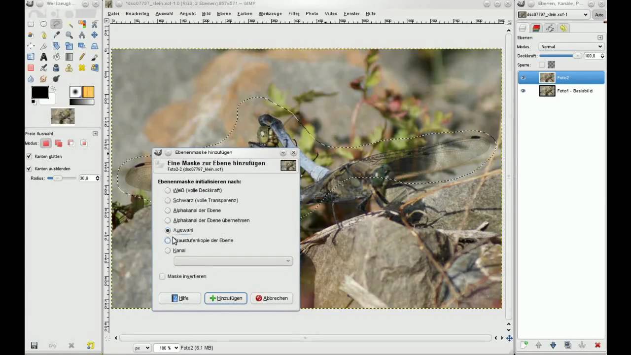 Video-Tutorial: Schärfentiefe erweitern mit The GIMP (deutsch|german ...