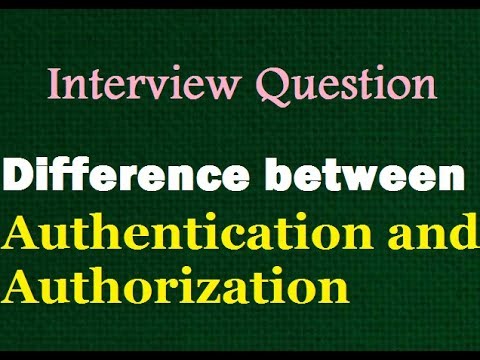 Difference between Authentication and Authorization || Interview ...