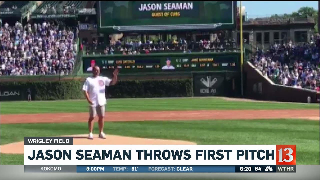 Jason Seaman Throws First Pitch At Wrigley - YouTube