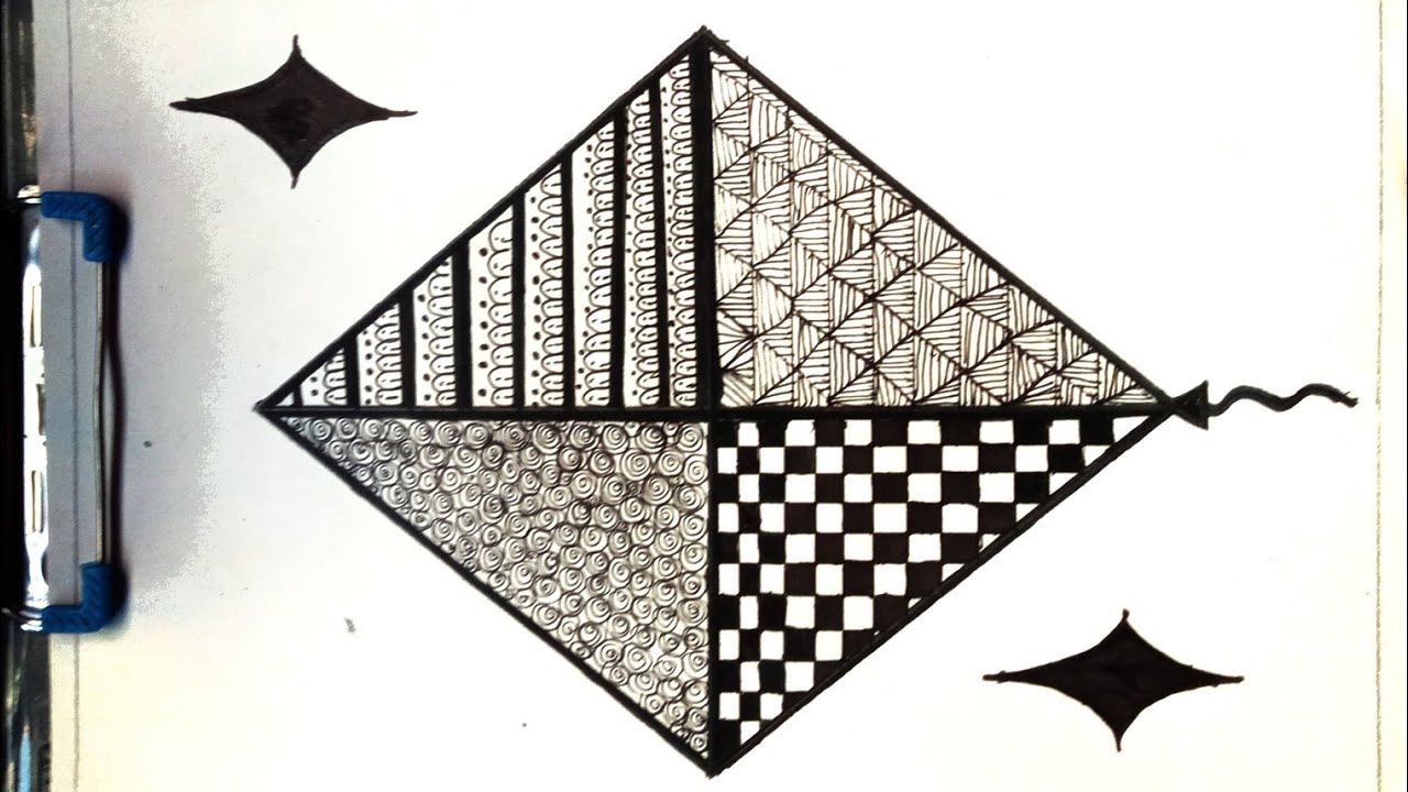 Kite Design drawing | Makar sankranti special drawing | Kite drawing ...