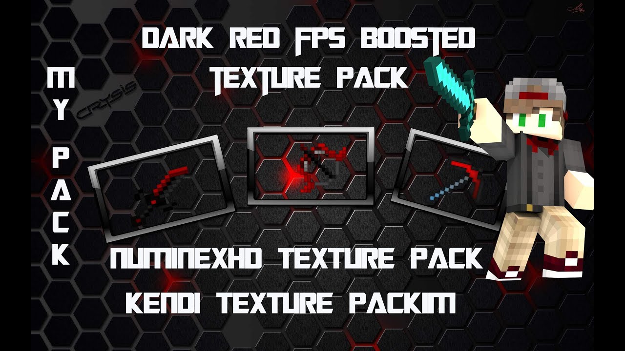 Minecraft Kendi UHC Texture Packım(Dark Red Default Edit) - YouTube
