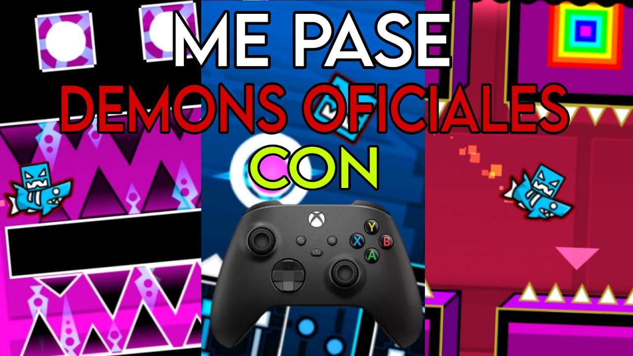 Completé los 3 Demons De Geometry Dash Con MANDO DE XBOX - YouTube
