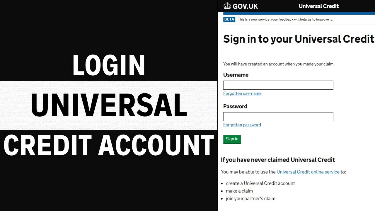 How to Login Universal Credit Account | Sign In Universal Credit Account Online Banking gov UK ...