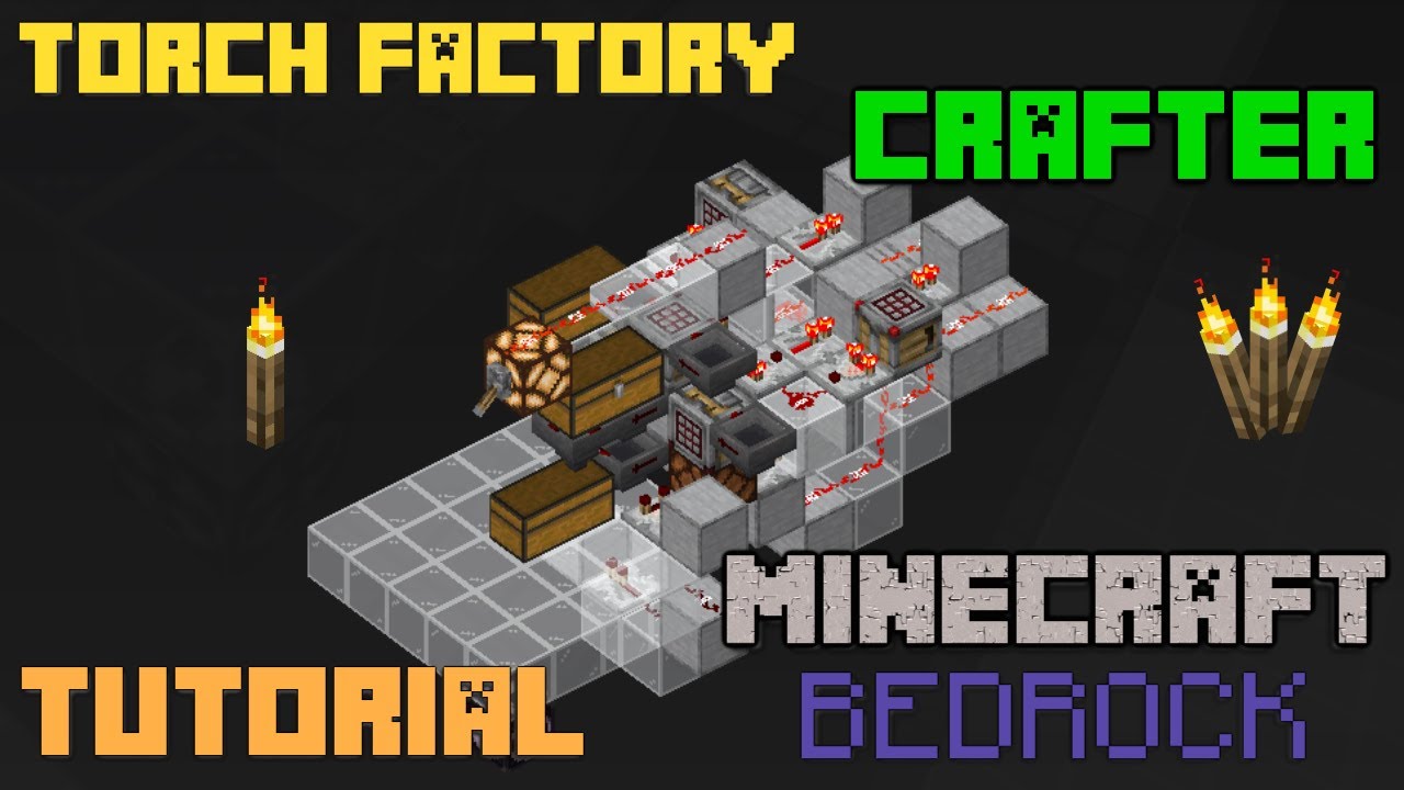 Torch Factory - An Auto Crafter - Minecraft Bedrock | 2x Hopper Speed ...