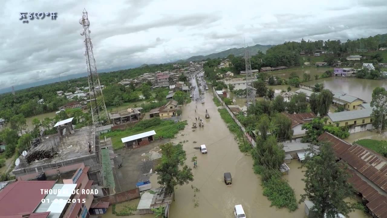Aerial footage of Flood in Manipur 2015 - YouTube