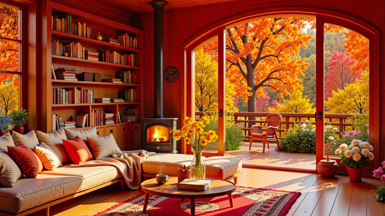 🍁 Cozy Fall Cabin Vibes 🎹 Gentle Piano Music for Inner Peace ...