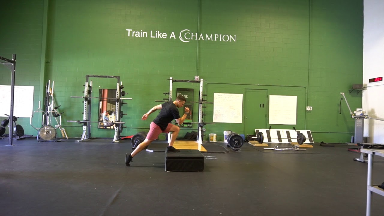 1 Leg RDL to Sprint Position on Box - YouTube