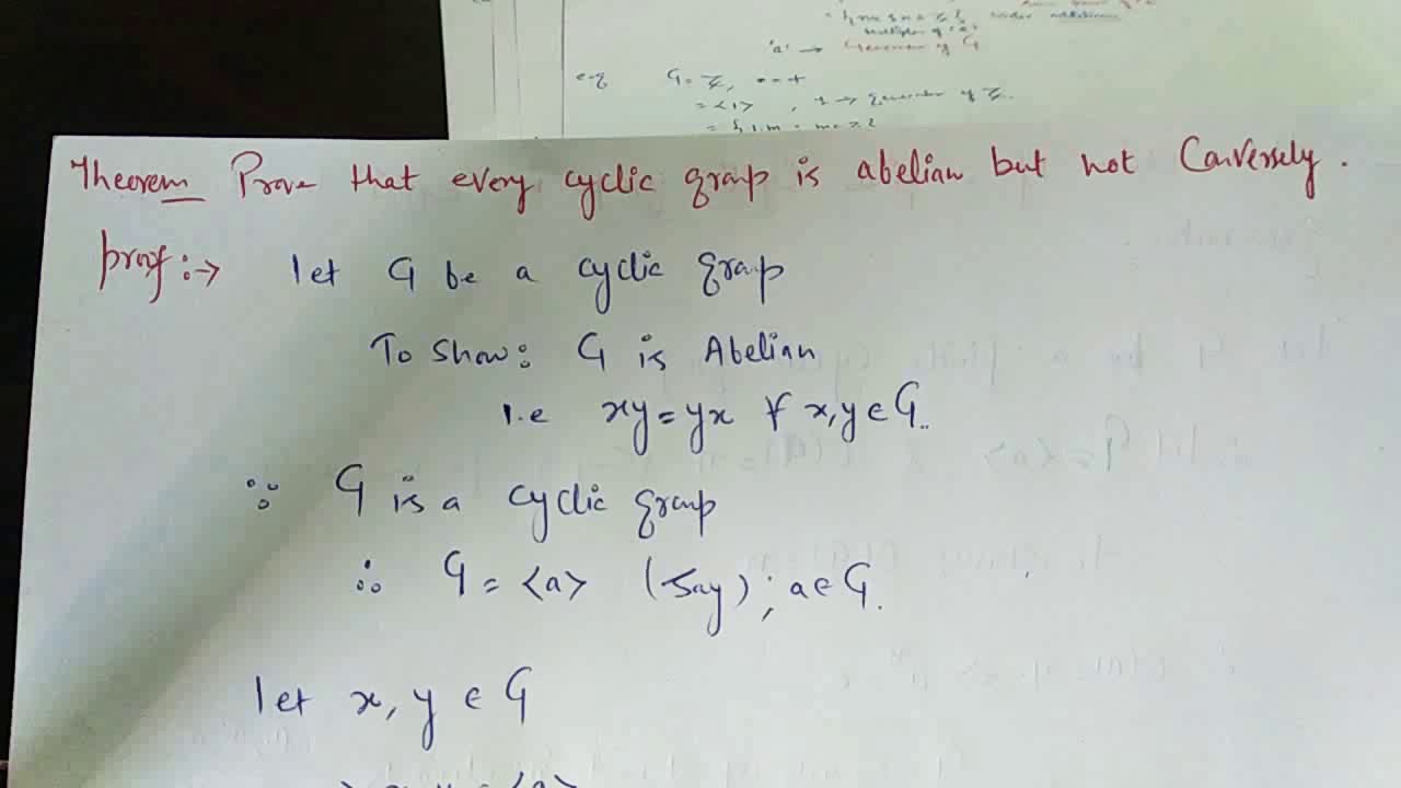 Every Cyclic Group is Abelian but Abelian group need not be cyclic ...