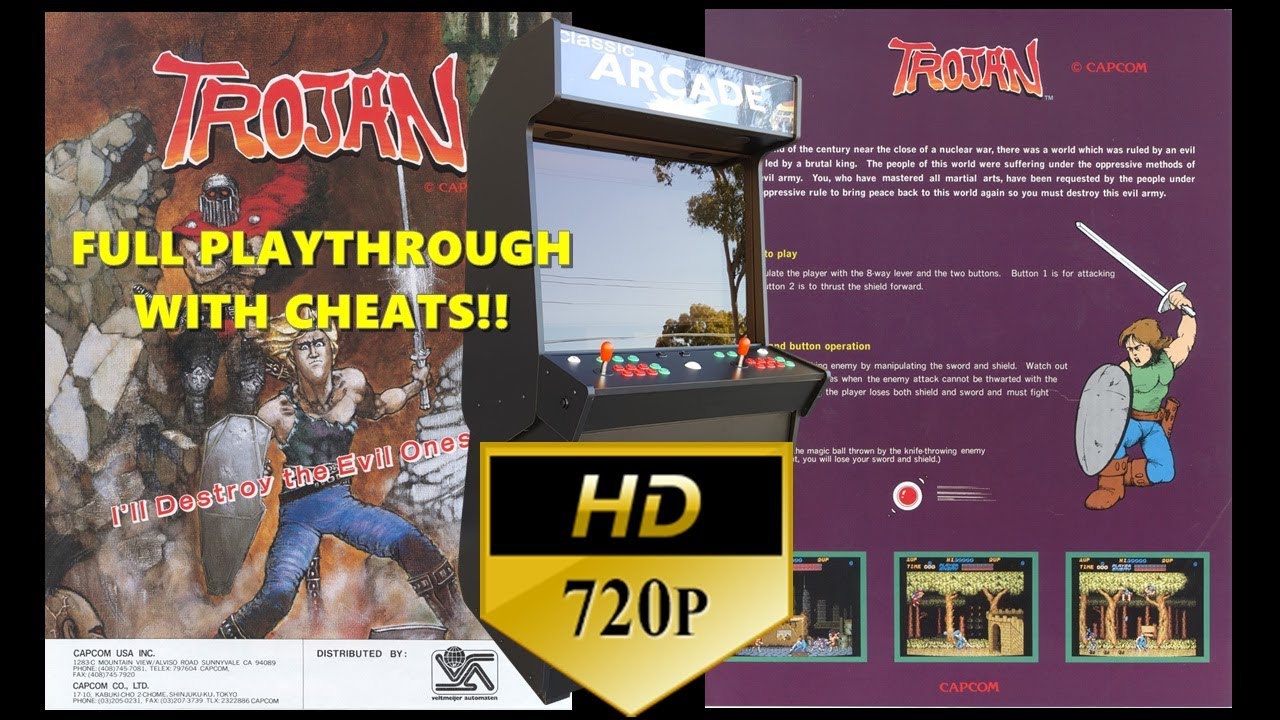 Trojan (Arcade) Full Playthrough with cheats @ 720p - YouTube