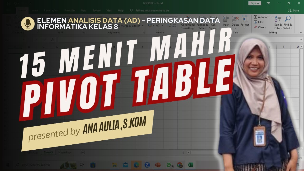 (#5) 15 Menit Mahir Pivot Table Excel - Peringkasan Data Elemen Analisis Data Informatika Kelas ...