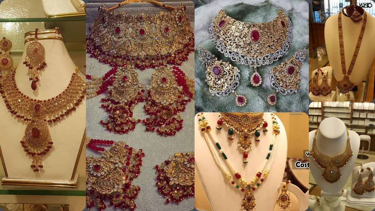 Bridal jewellery set/ unique style gold and silver contrast jewellery ...