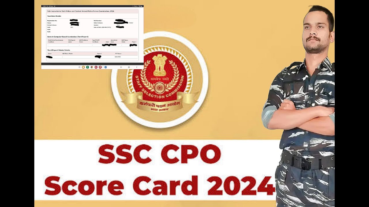 Ssc cpo 2024 score card out #viral #trending #governmentjobs #ssccpo # ...