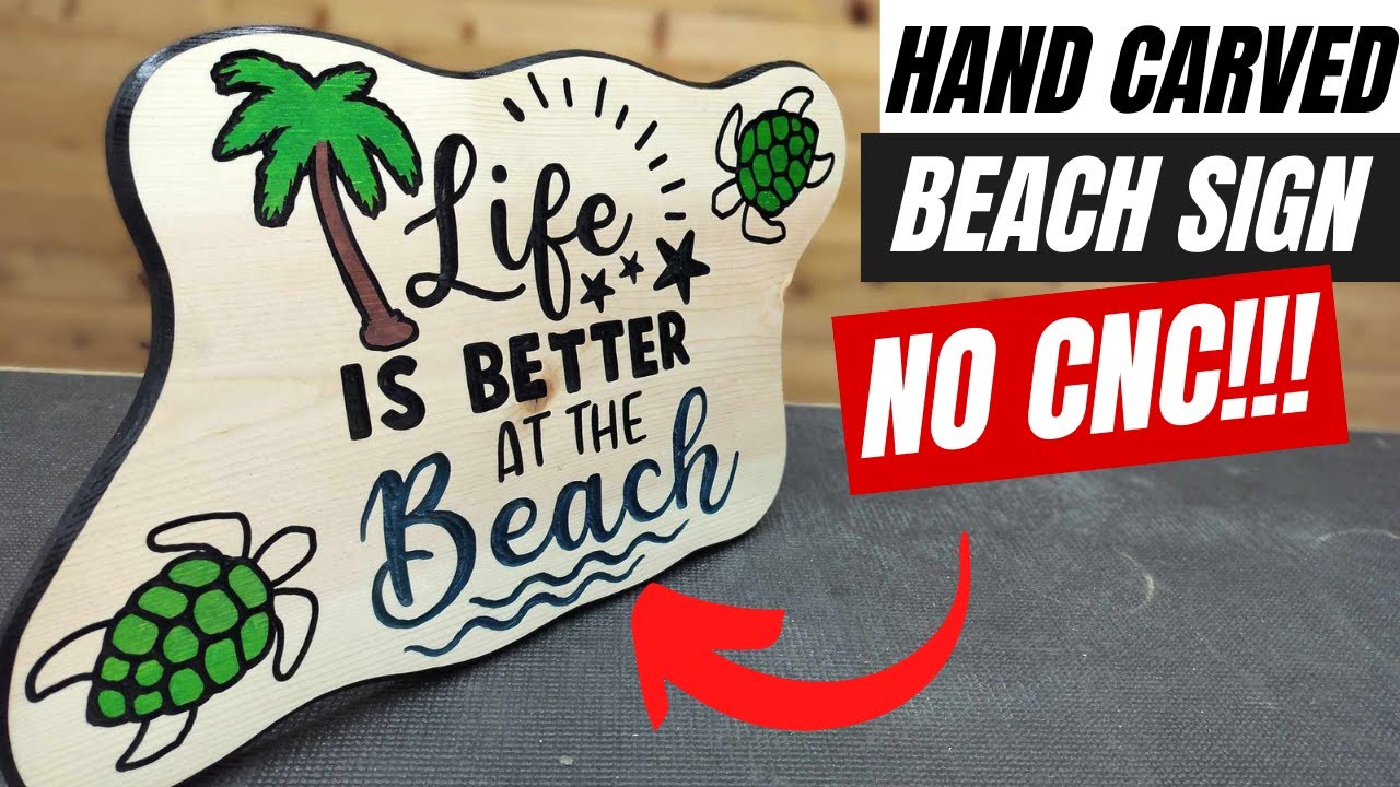 Hand Carving A Wood Sign - No CNC Needed! - YouTube