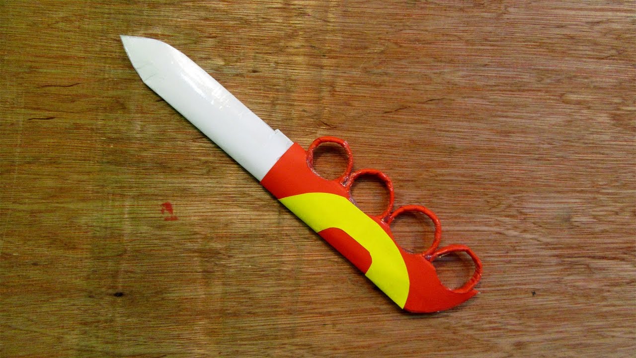 How to make a paper Toy knuckle knife - YouTube
