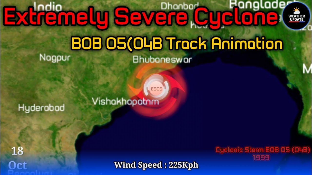 Extremely Severe Cyclone BoB 05(04B) Track Animation #weather #cyclone ...