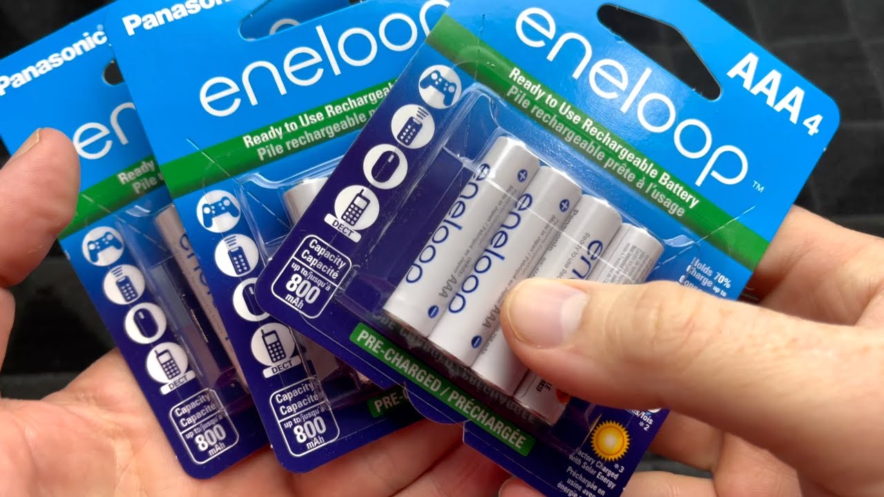 AAA Eneloop Rechargeable Batteries (800 mAh) 12 pack unboxing - YouTube