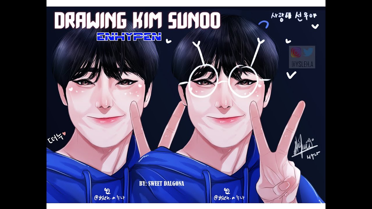 DRAWING KIM SUNOO ENHYPEN - YouTube