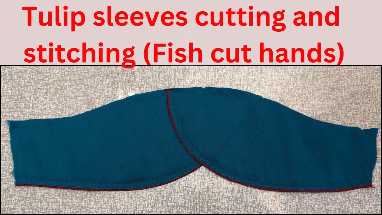 Tulip sleeves cutting and stitching(Fish cut sleeves) ఫిష్ కట్ స్లీవ్స్ ...