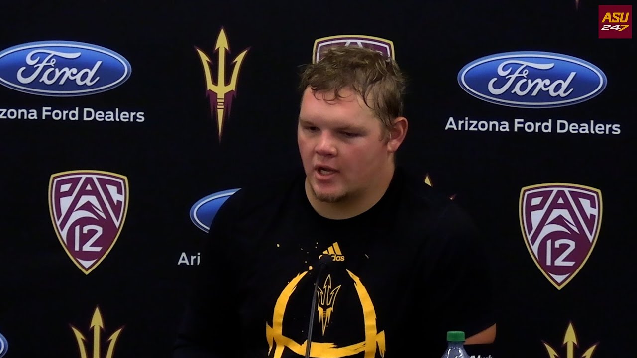 ASU OL Ben Scott following Wednesday practice (11/09/2022) - YouTube
