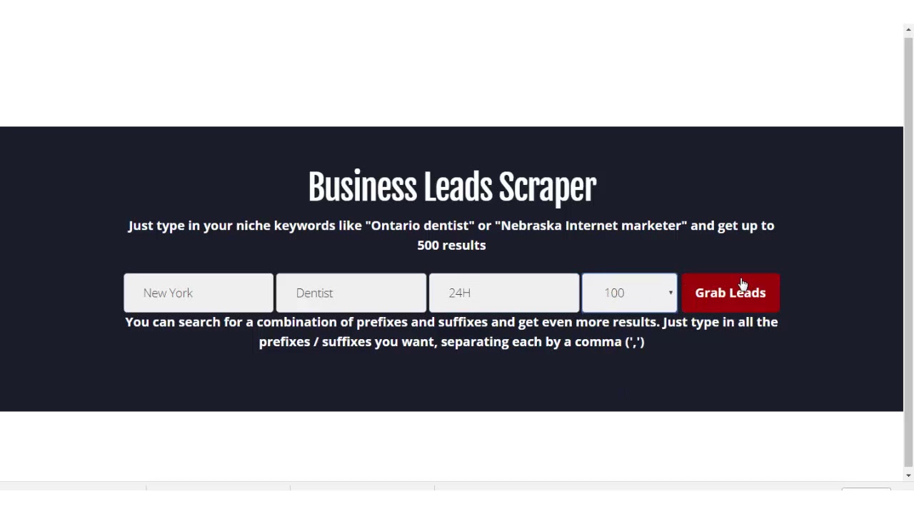 Free business lead scraper - vametego