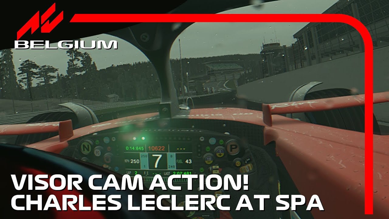 Visor Cam Action with Charles Leclerc at a Rainy Spa! | 2023 Belgian ...