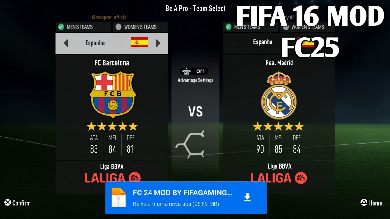 NOVA ATUALIZAÇÃO DO FIFA 16 MOD EA SPORTS FC 25 COM GRÁFICOS EM HD PARA ...