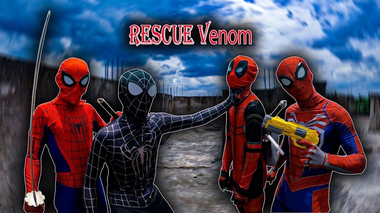 TEAM SPIDER-MAN RESCUE VENOM From BAD-HERO vs BAD GUY TEAM ( Live ...