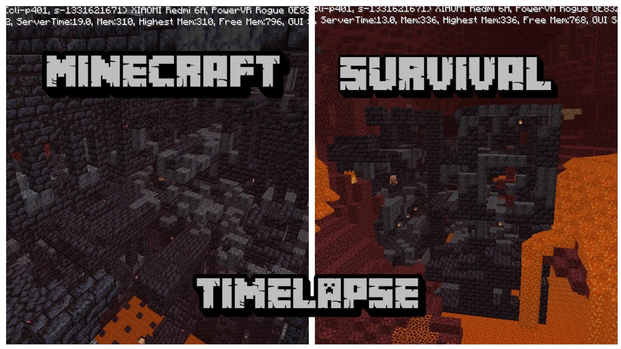 Minecraft Survival Timelapse : 2 Piglin Bastion | Nether Fortress ...