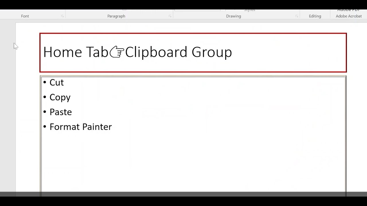 Microsoft WordLesson-3,How to use--Home Tab-Clipboard Group-[ cut, copy ...