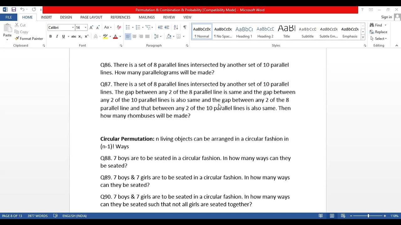 Permutation and Cimbination Class 7 Part 2 - YouTube