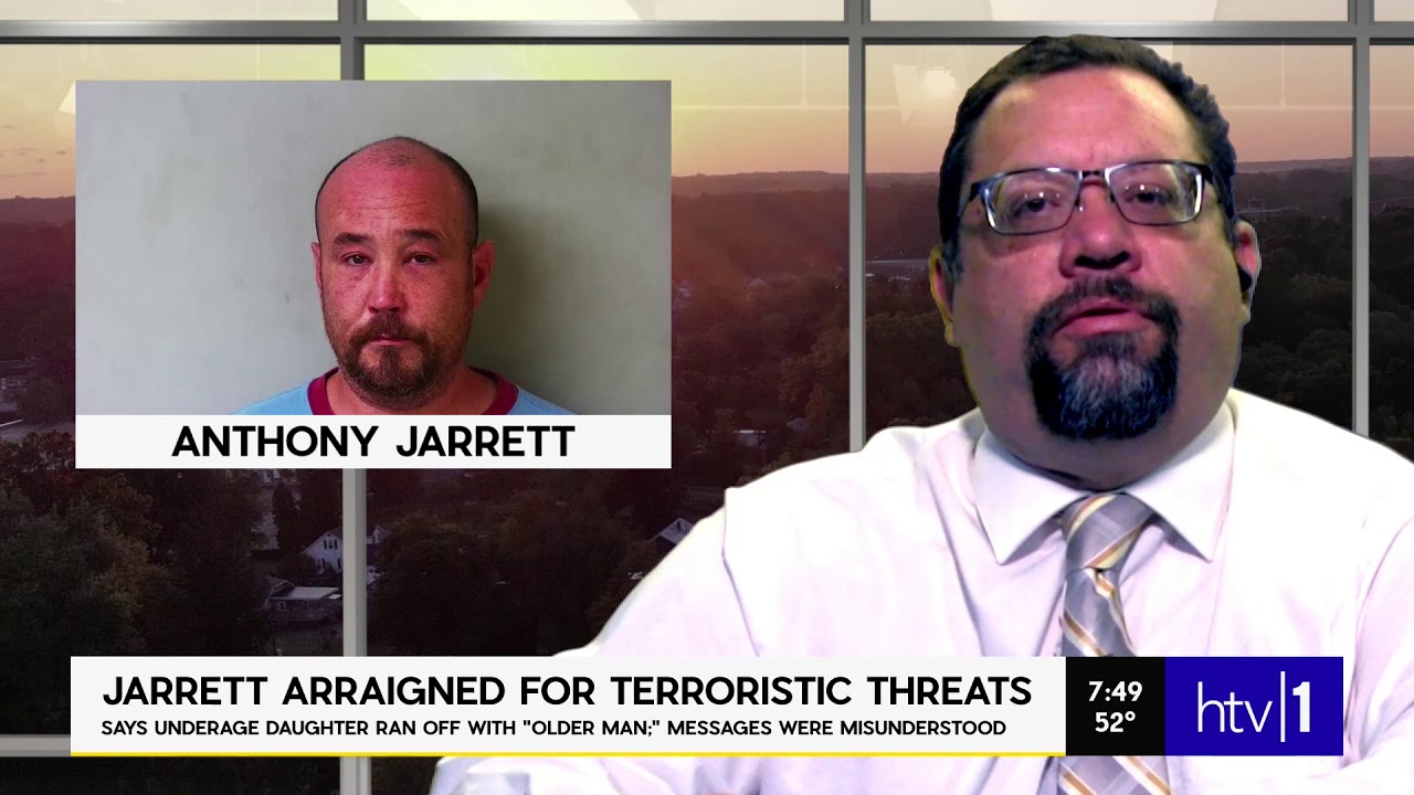 JARRETT ARRAIGNED FOR TERRORISTIC THREATS - YouTube