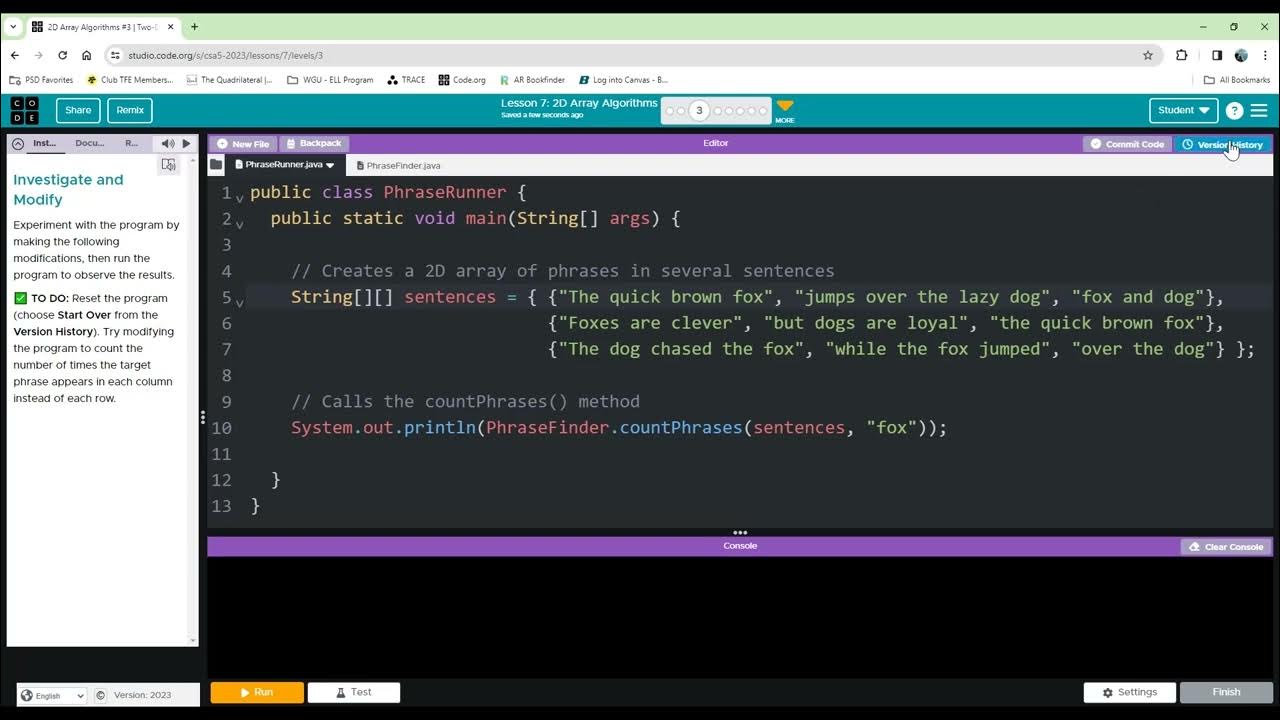 AP CSA - Unit 5 Lesson 7 Video - YouTube