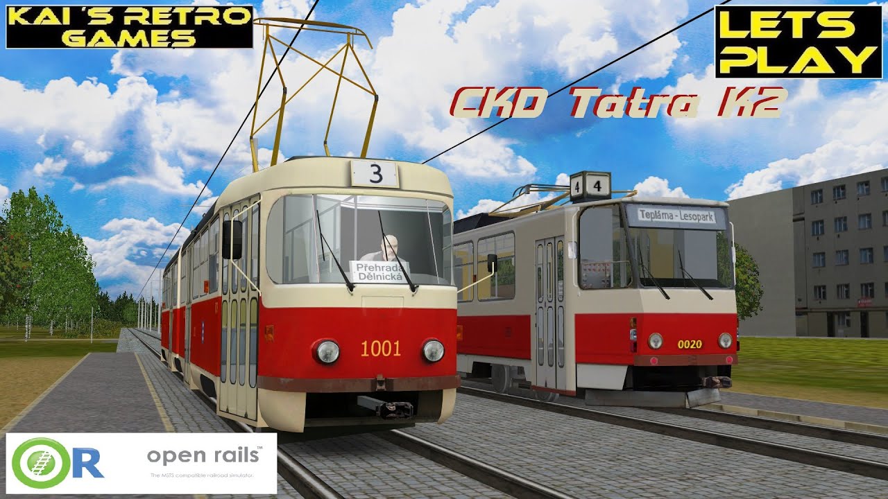Open Rails - Tatra K2 / Tram Hradec / Delnicka - Prehrada - YouTube