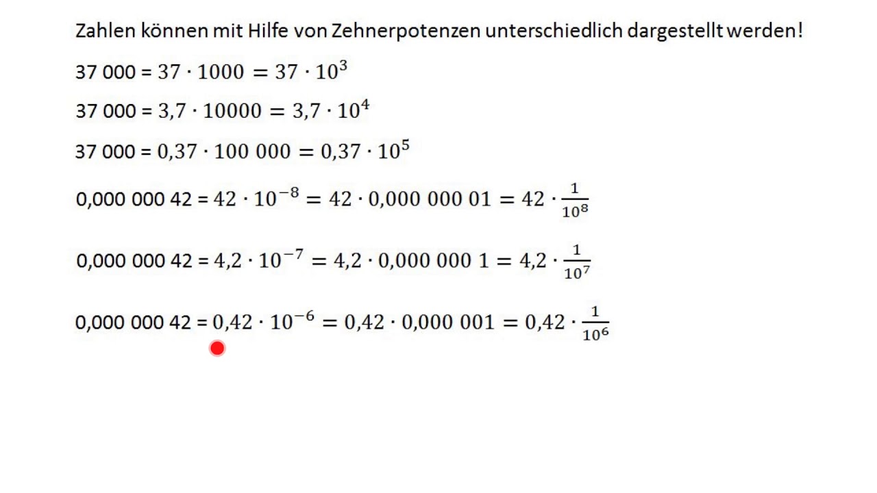 Zahlen: Beispiele für die Darstellung von Zahlen mit Hilfe von ...