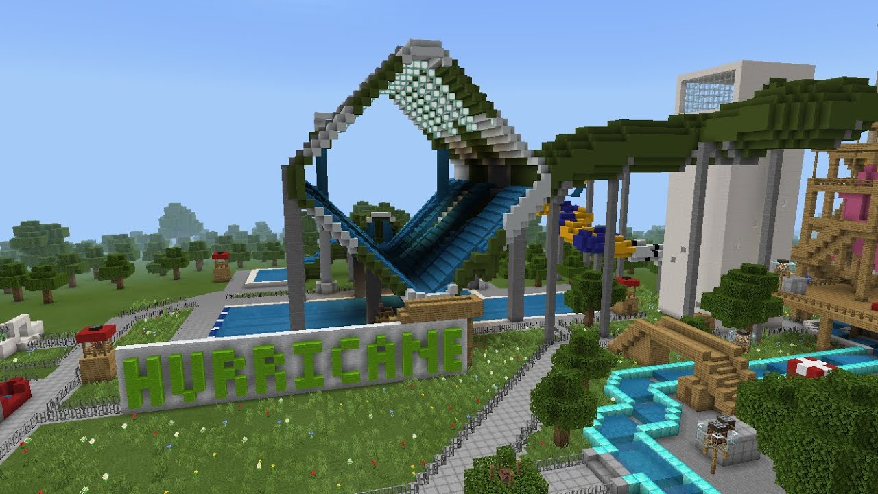 Hurricane - Minecraft's LARGEST Waterslide! | Lazuli Lake Minecraft ...