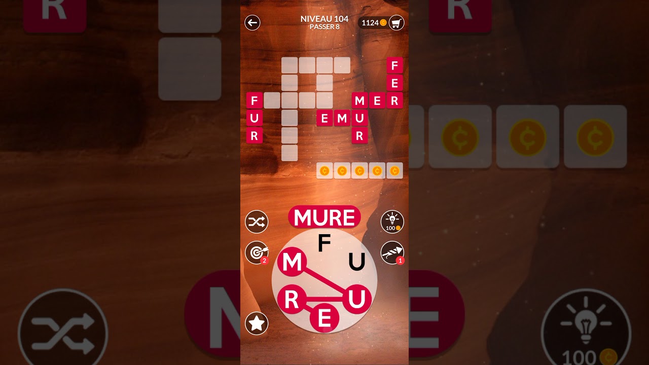 Wordscapes PASSER 8 | Wordscapes Niveau 104 Solution - YouTube
